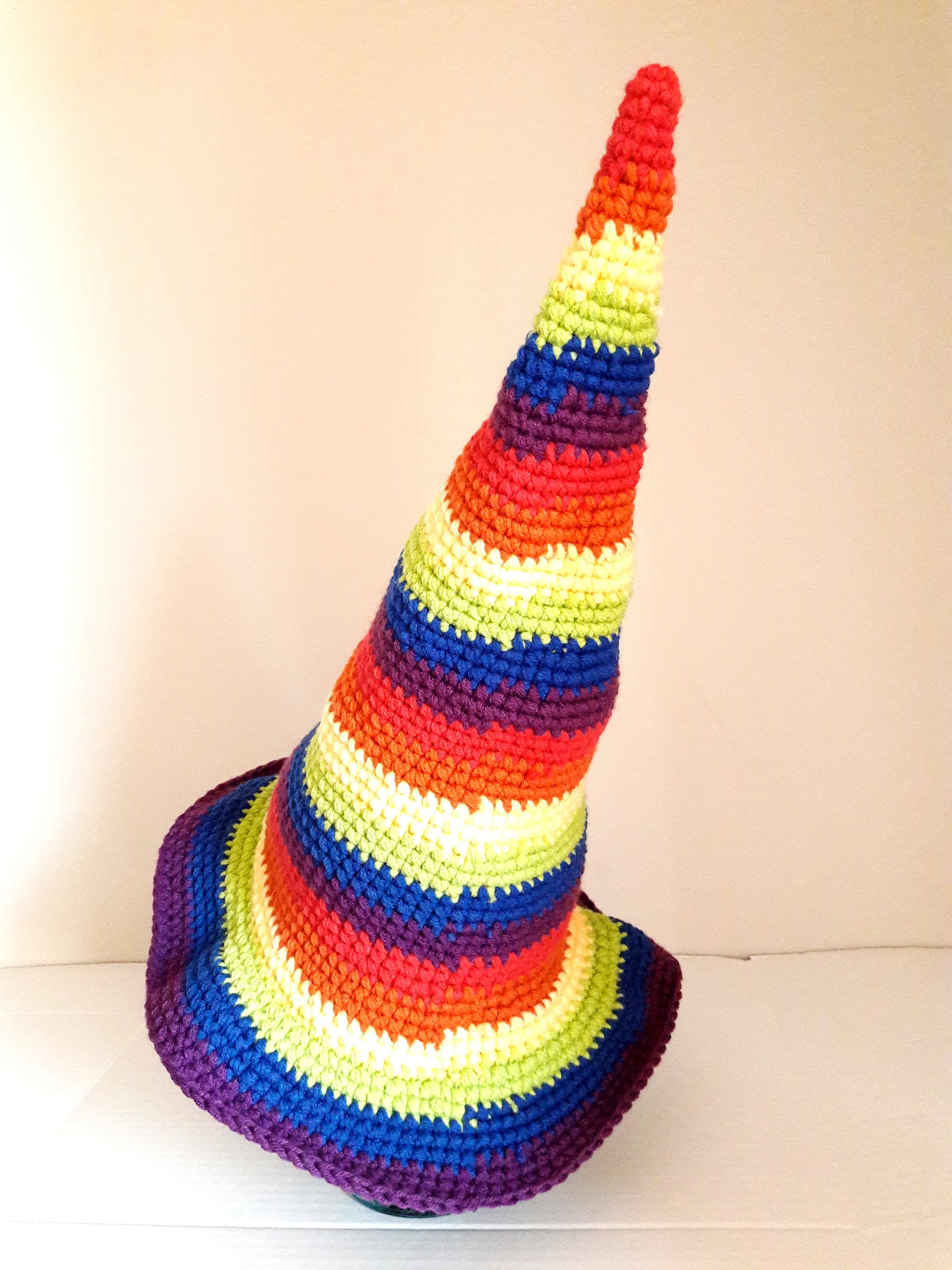 Rainbow Wizard Hat, Made to Order, Mage Hat, Elf Hat, Great for Parades ...