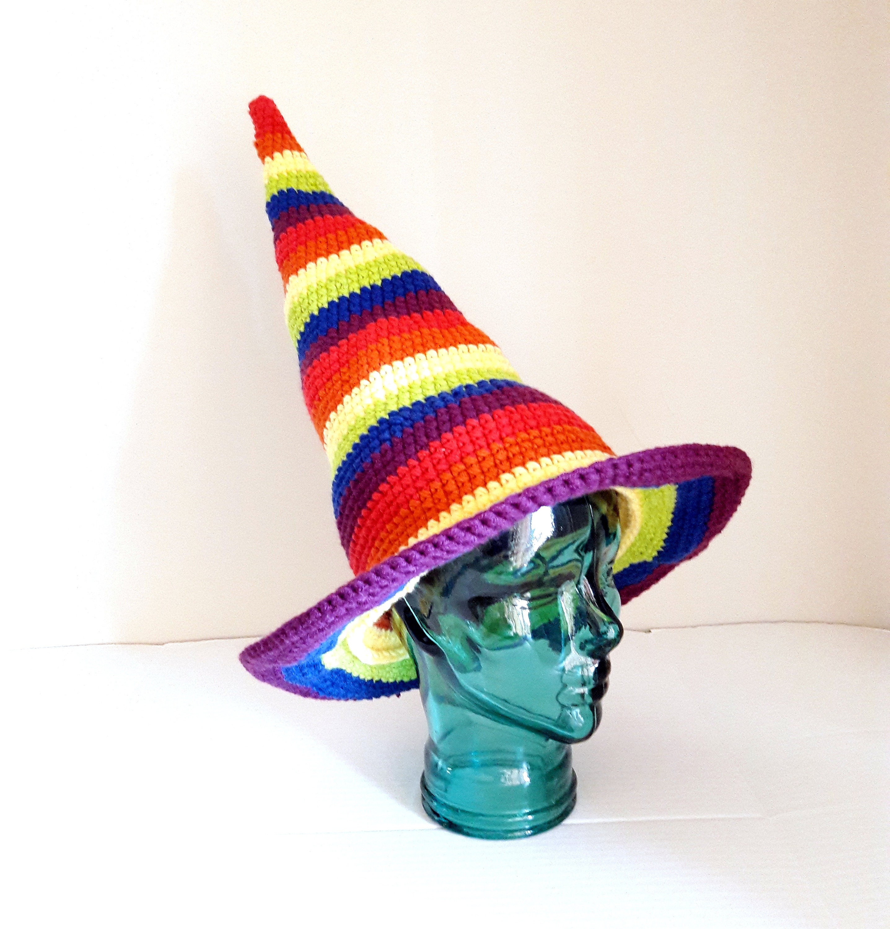 Rainbow Wizard Hat, Made to Order, Mage Hat, Elf Hat, Great for Parades ...