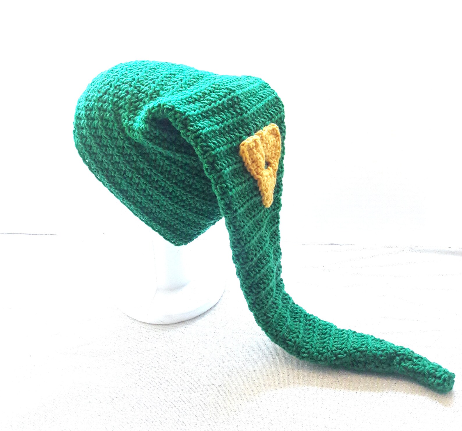 Link Cosplay Hat - Bright Green With Triforce - Crochet Adult Sized ...