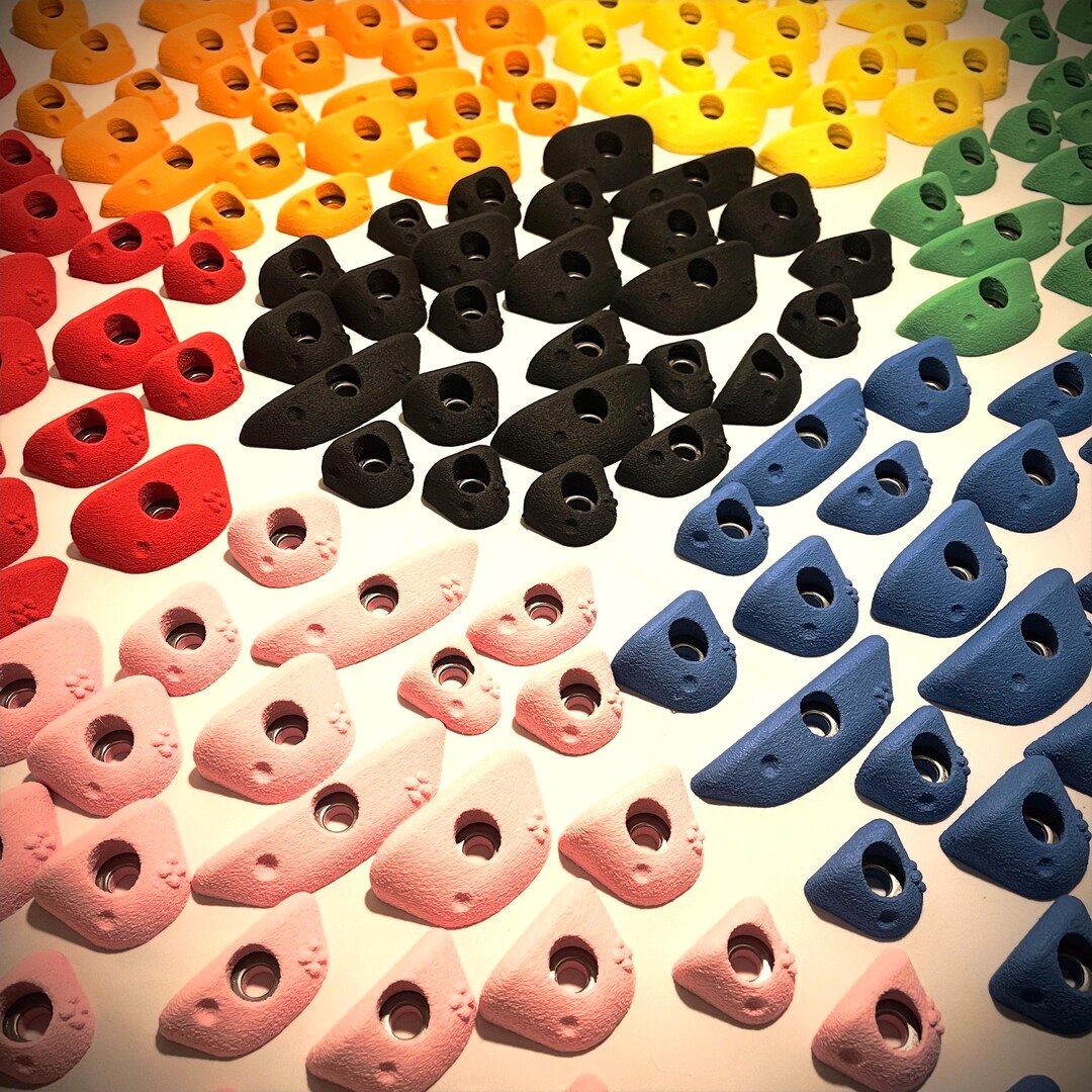 26x Bolt-on Rock Climbing Holds | Set of Foot Holds: "radial Chips" by ...