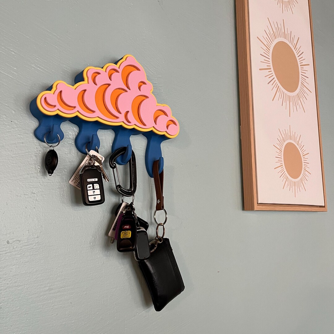 Sunset Cloud Key Holder for Wall With Mounting Hardware, Unique Wall ...