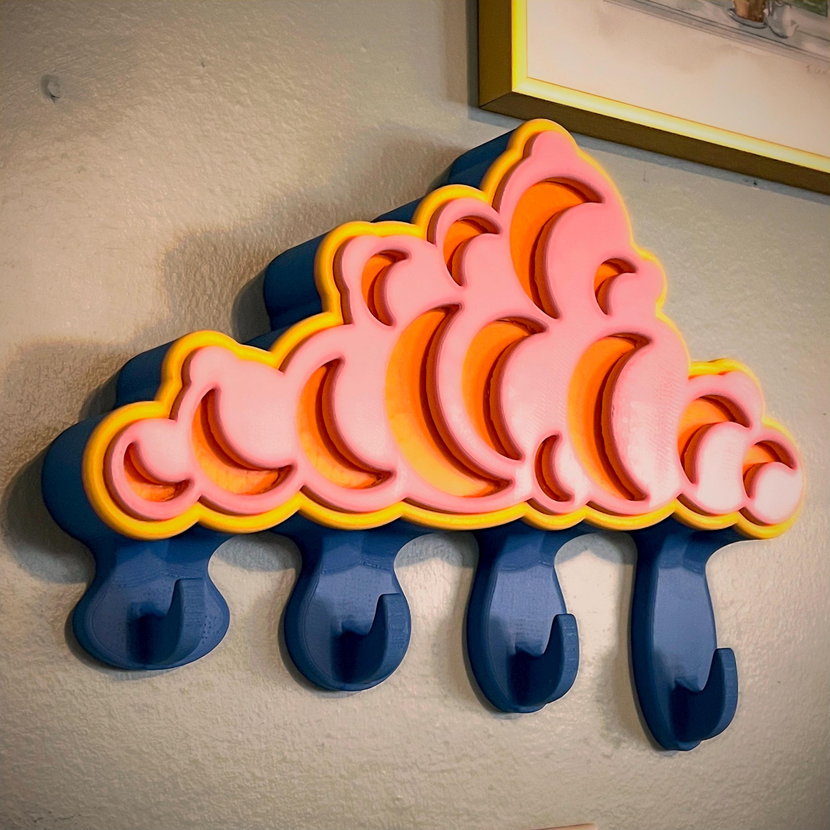 Sunset Cloud Key Holder for Wall With Mounting Hardware, Unique Wall ...