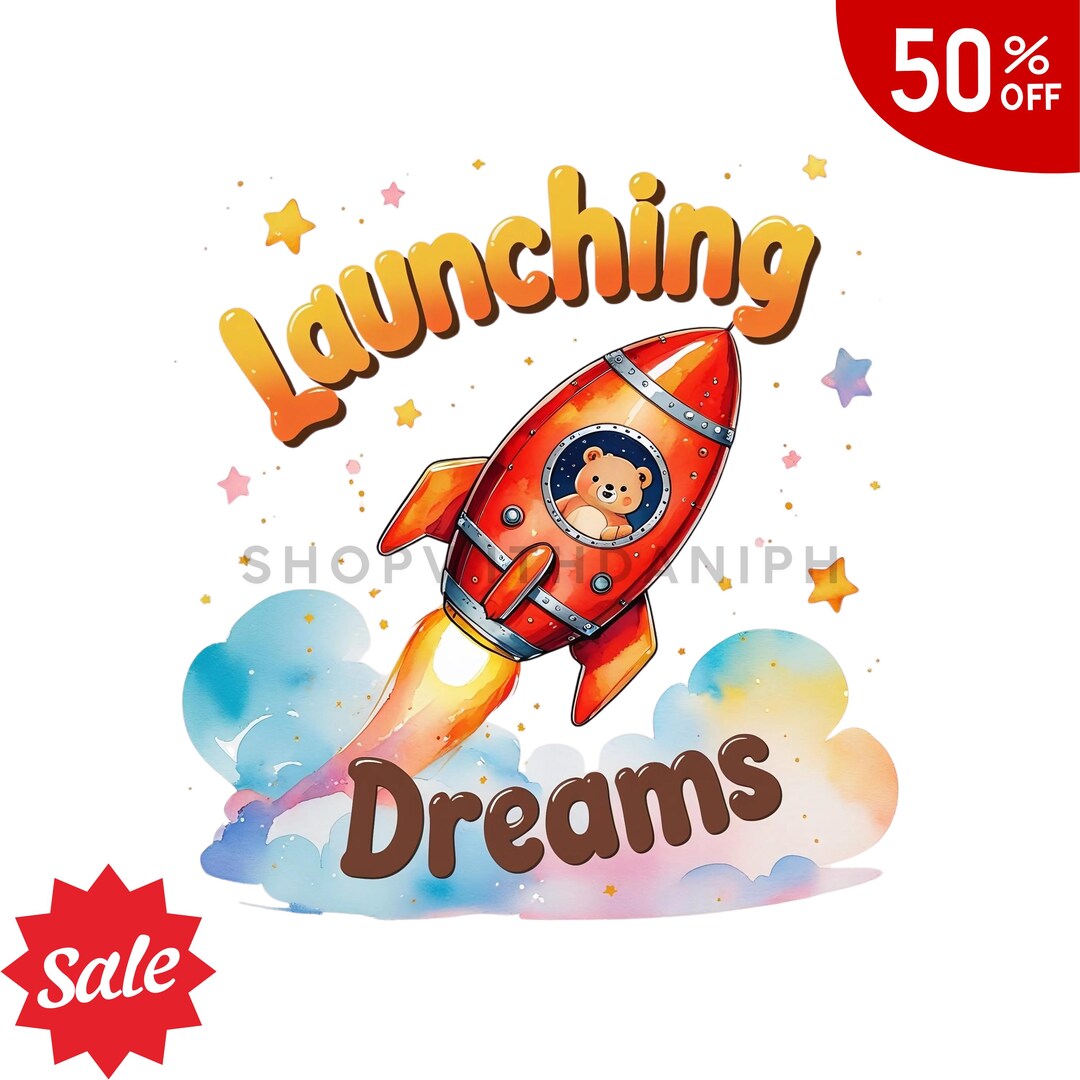 Launching Dreams, Rocket Teddy Clipart for Kids, Baby Boy Nursery Wall ...