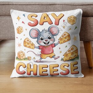 Say Cheese, Funny Animal Art for Kids, Cute Rat With Cheese Art Print ...
