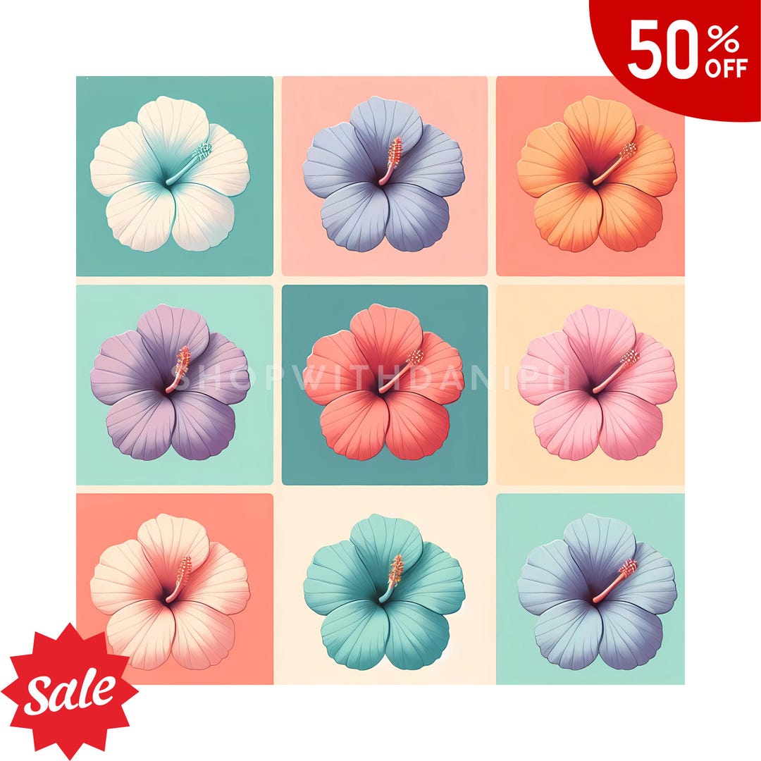 Hibiscus Art, Pastel Floral Posters, Tropical Flowers, Hibiscus Decor ...