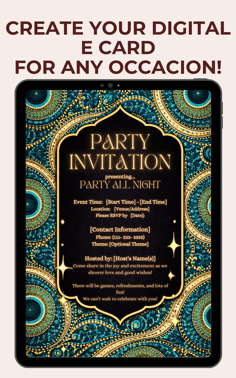 Kenyan Party Invitation Template Edit and Customise Kitenge Cloth Theme ...