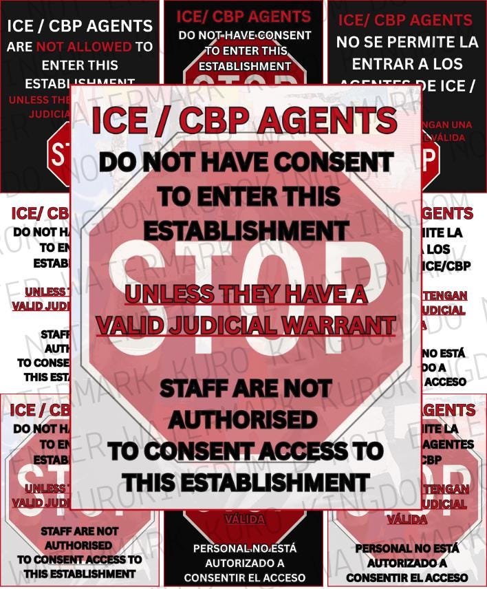 No ICE Posters 10 Signs No ICE Without Valid Judicial Warrant Protest ...