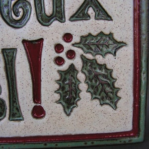 Stoneware Tile joyeux Noel merry Christmas - Etsy