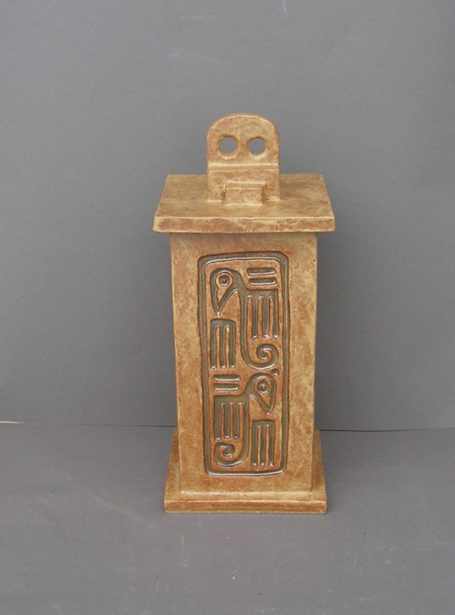 Lidded Stoneware Jar With Ancient Aztec Bird Design - Etsy