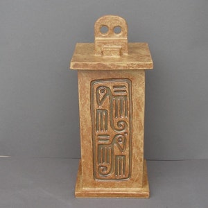 Lidded Stoneware Jar With Ancient Aztec Bird Design - Etsy