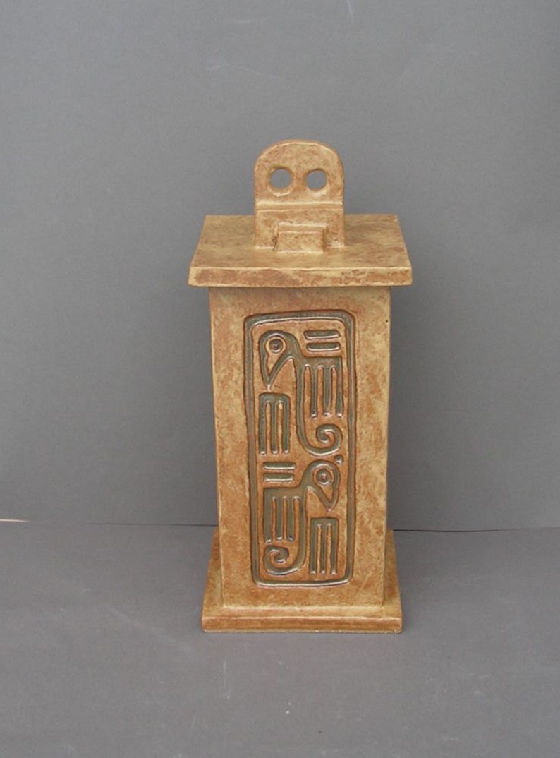 Lidded Stoneware Jar With Ancient Aztec Bird Design - Etsy