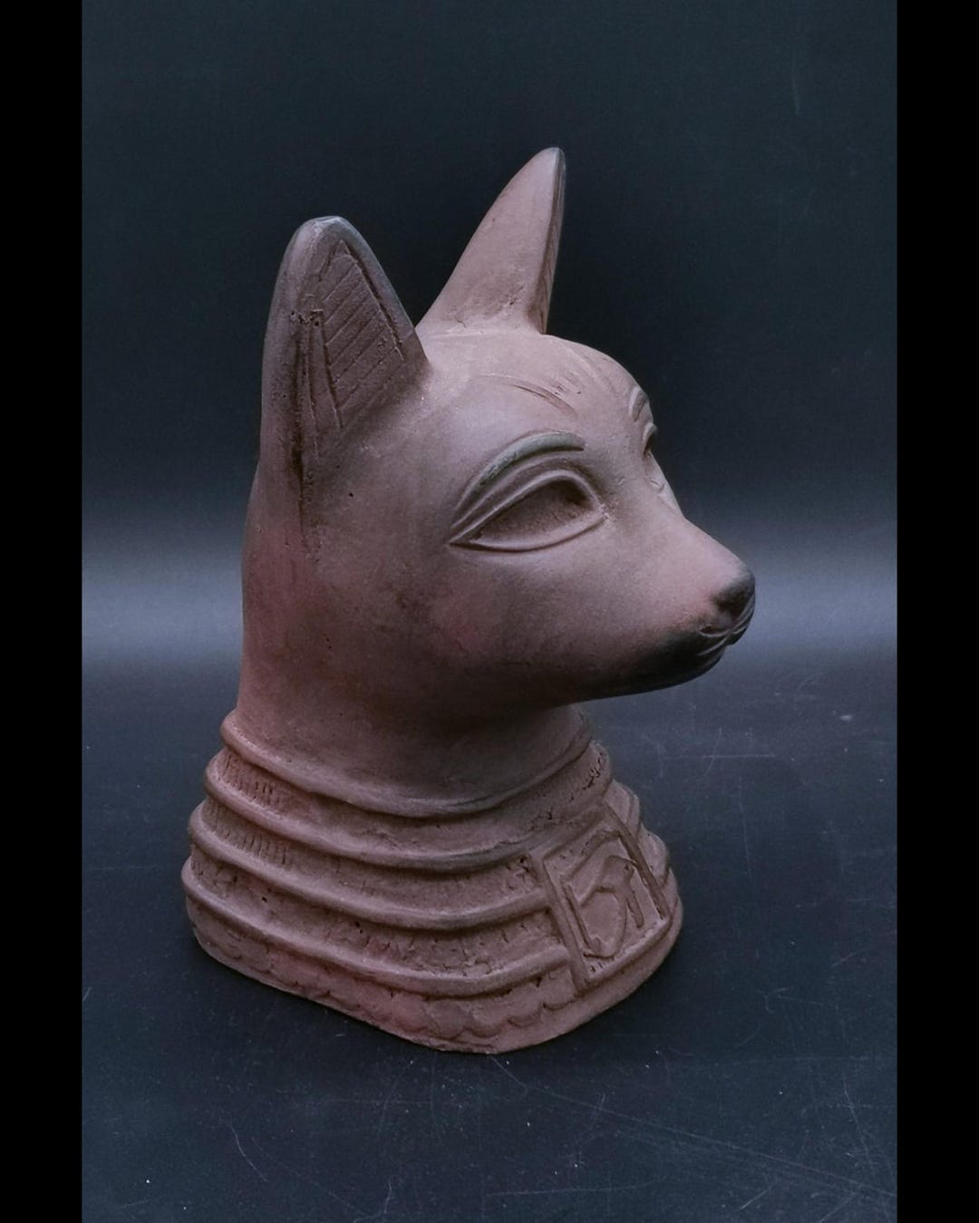 Egyptian Statue of Goddess Bastet Cat Head Basalt Stone - Etsy