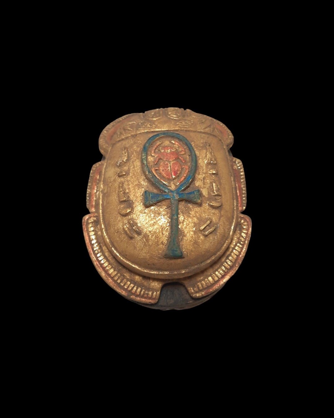 RARE ANCIENT Egyptian ANTIQUE Scarab Key of Life Eye of Horus Protect ...