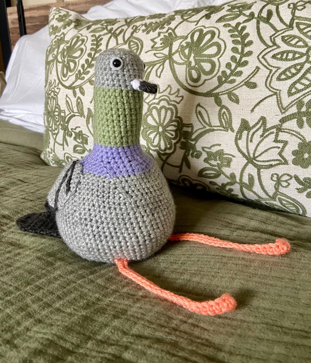Pigeon Stuffed Animal, Handmade Crochet Bird Stuffy Stuffie, Plushie ...