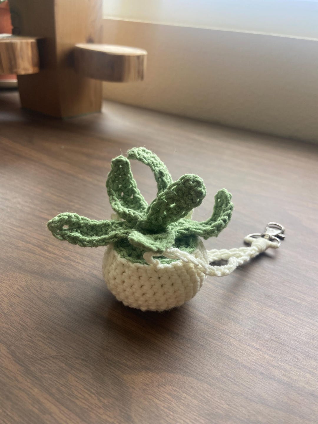 Hanging Plant Keychain, Crochet Plant Accessory, Handmade Gift for ...