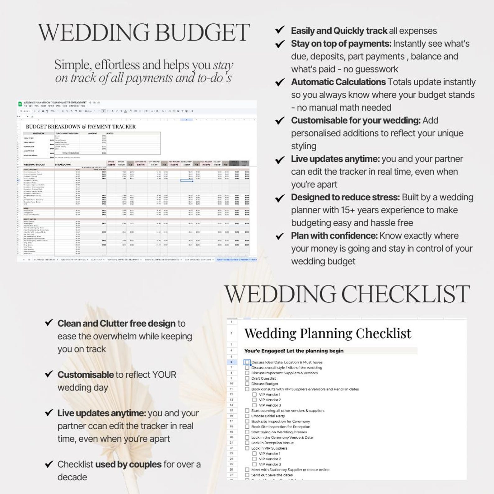 The Master Spreadsheets Digital Wedding Planner - Etsy
