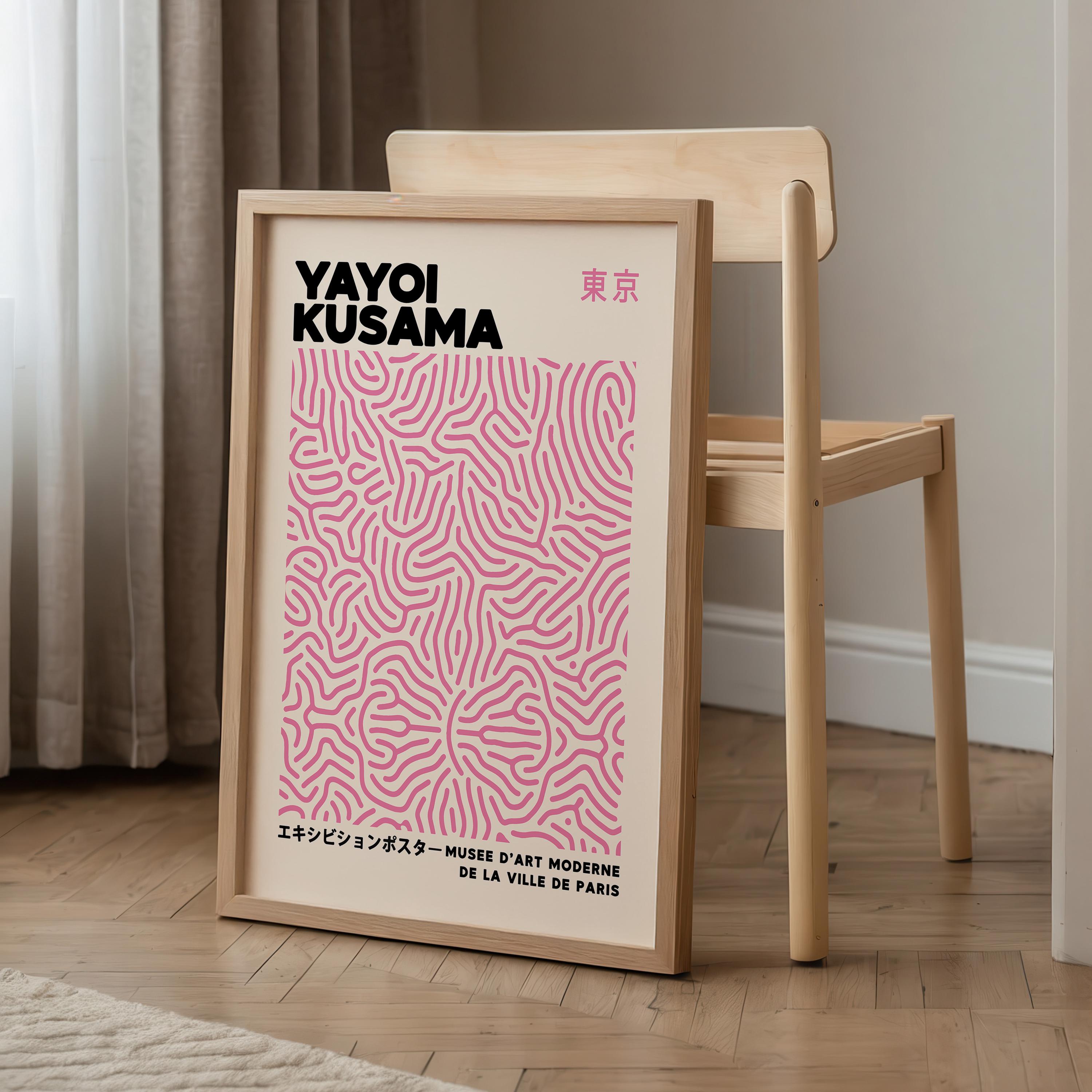 Pink Lines Yayoi Kusama Print - Pink Lines Print - Yayoi Kusama Wall ...