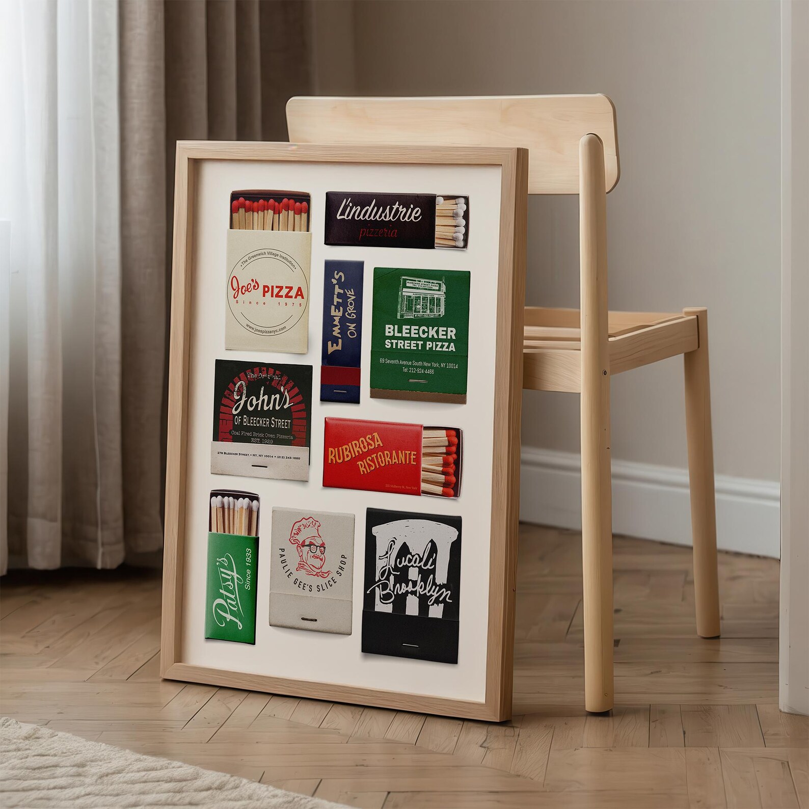 NYC Pizza Matchbook Print - New York Matchbook Wall Art - Custom ...
