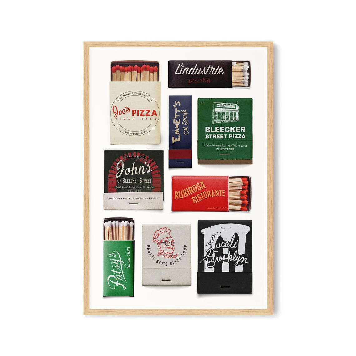 NYC Pizza Matchbook Print - New York Matchbook Wall Art - Custom ...