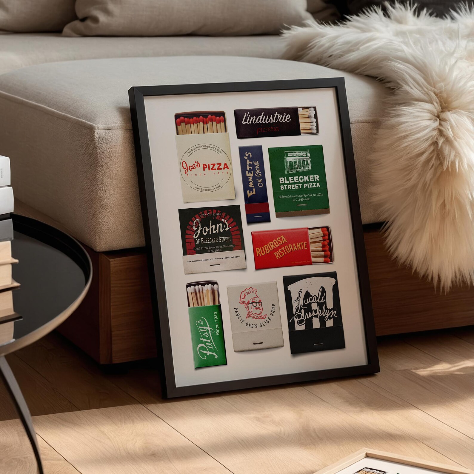 NYC Pizza Matchbook Print - New York Matchbook Wall Art - Custom ...