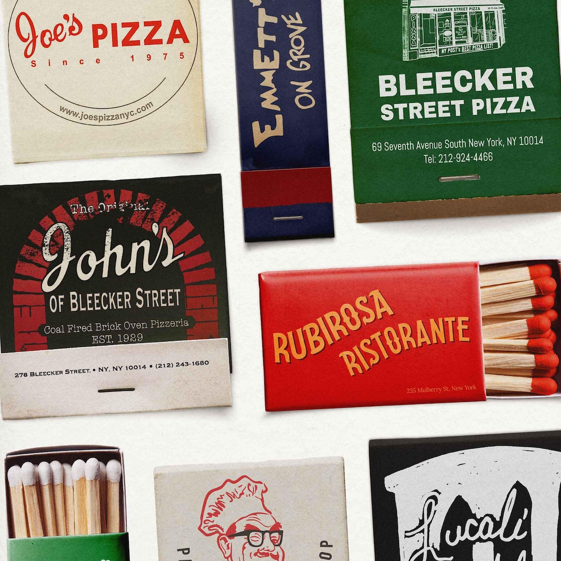 NYC Pizza Matchbook Print - New York Matchbook Wall Art - Custom ...