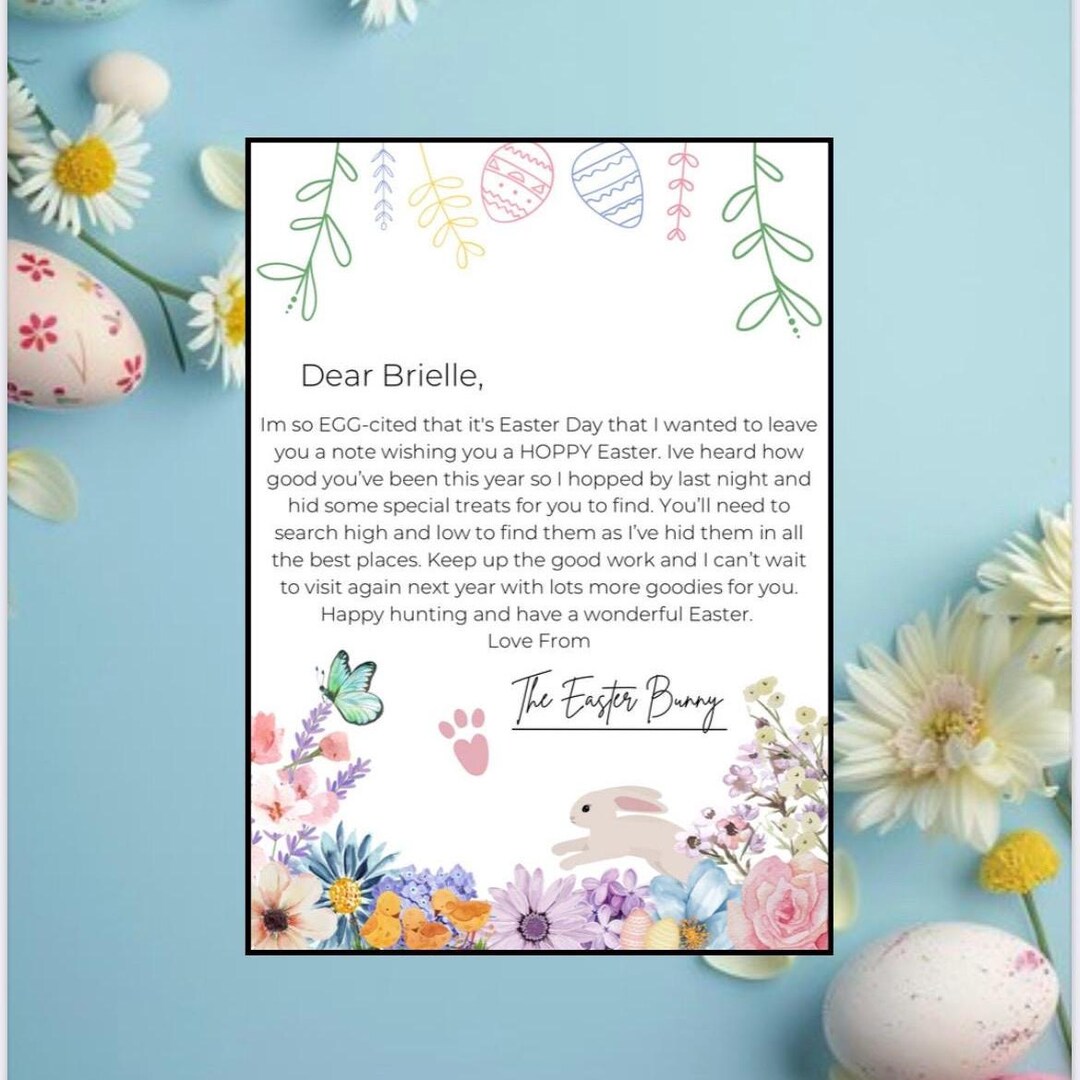 EDITABLE Personalised Letter From the Easter Bunny (digital Download ...