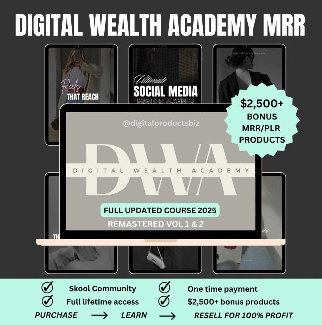 Academia de Riqueza Digital MRR Vol 1 y 2 Acceso completo al curso DWA 2025 con derechos de ...