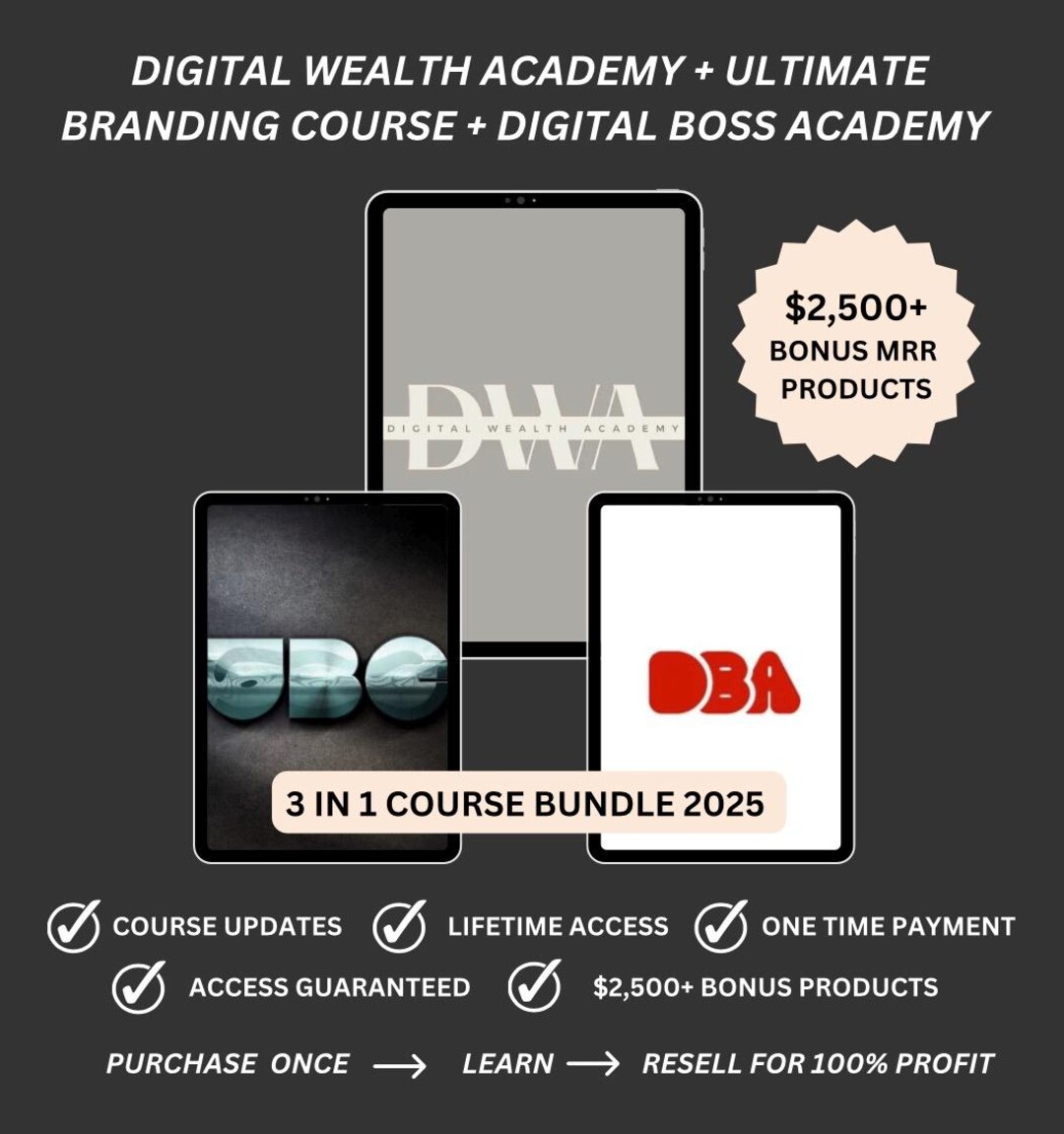 3-in-1 MRR Full Course Bundle | Dwa Ubc Dba Digital Wealth Academy ...