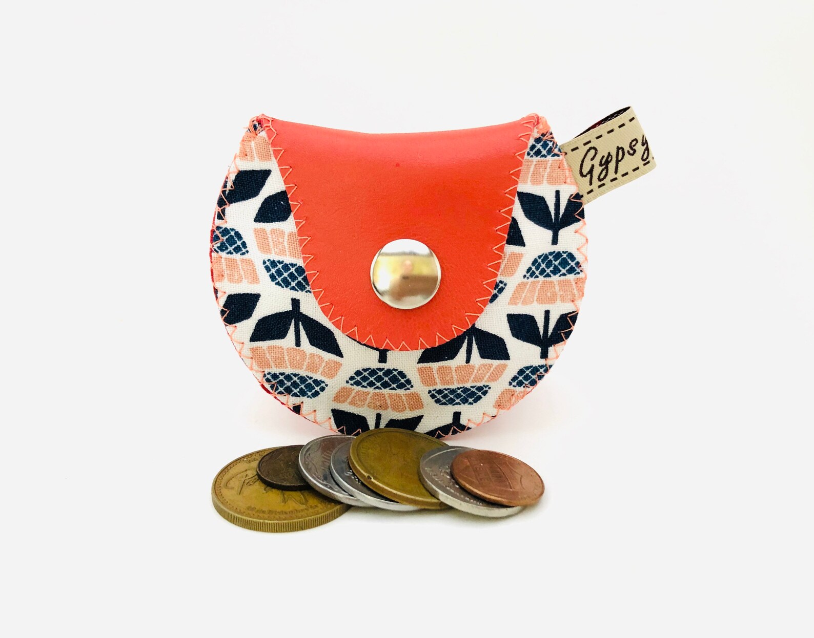 Leather and Designer Fabric Coin Purse / the Mini Gypsy Change - Etsy