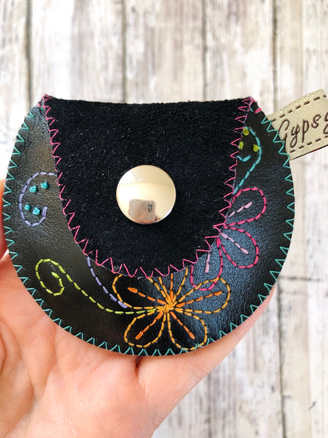 Coin Purse Leather and Designer Fabric / the Mini Gypsy Change Purse ...