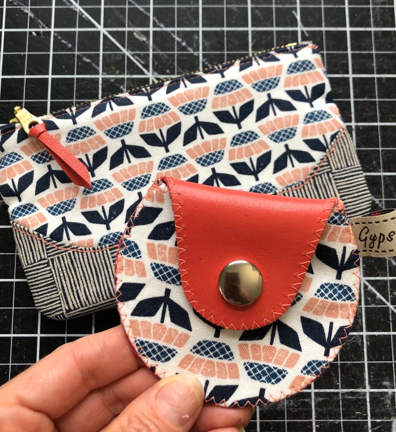 Leather and Designer Fabric Coin Purse / the Mini Gypsy Change - Etsy