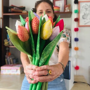 Sew a Happy Bouquet of Tulips Tutorial / PDF for Sewing Fabric Tulips ...