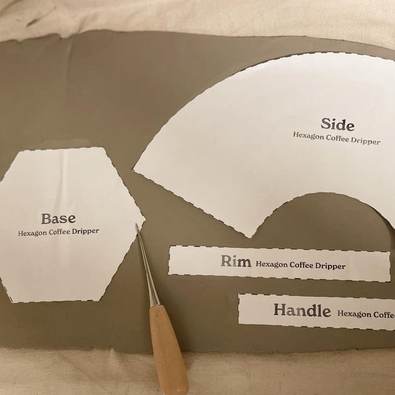 Hexagon Coffee Dripper Pottery Template PDF, Printable Slab Built ...