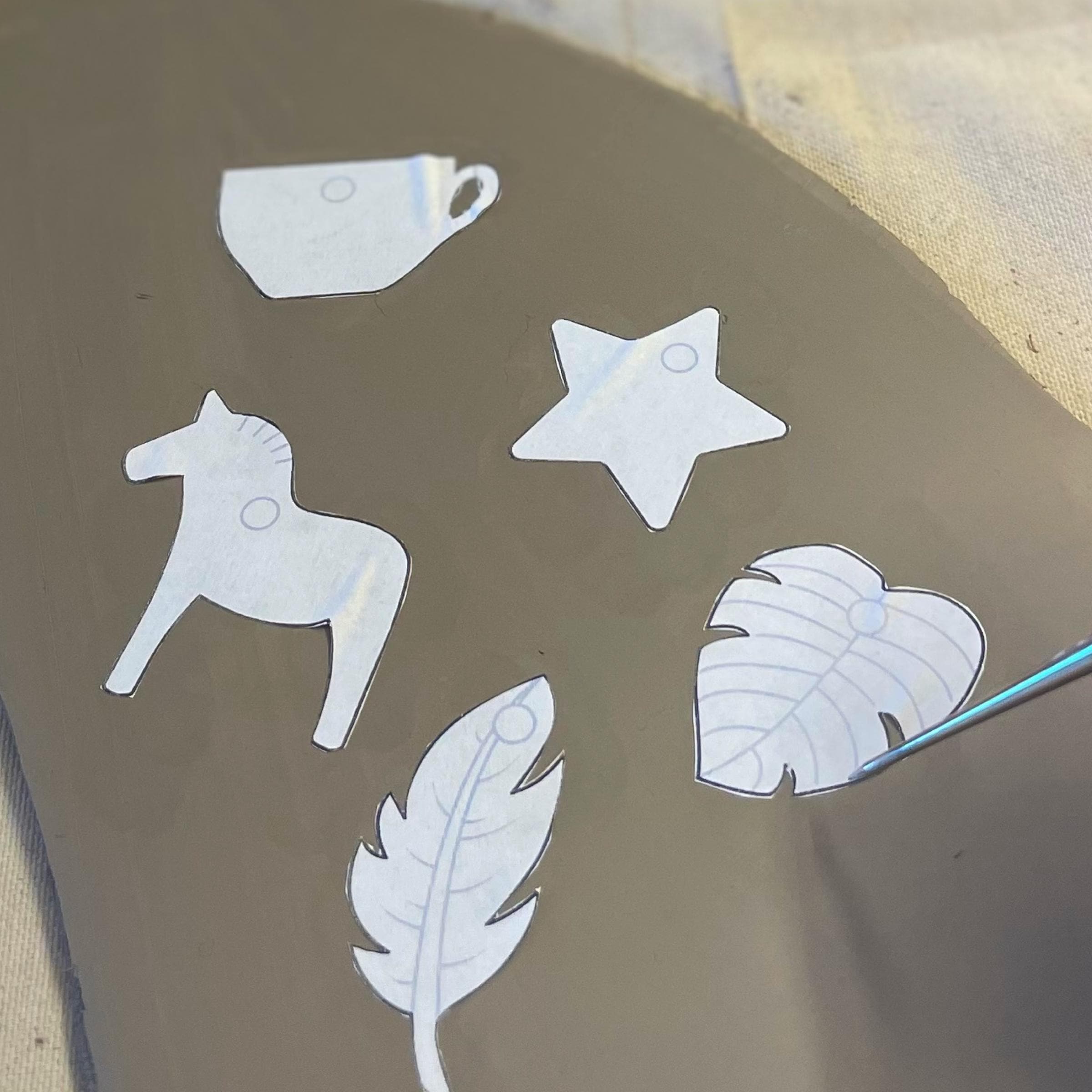 Printable Pendant Template Set, DIY Clay Necklace Charms, Ceramic ...
