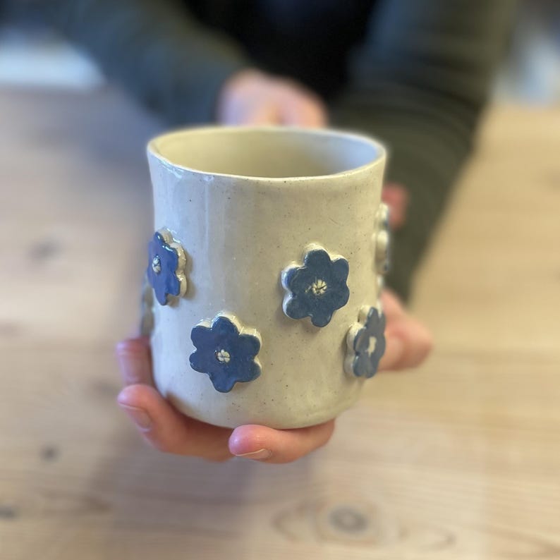 Flower Mug, Slab Pottery Template Printable PDF, Clay Handbuilding Mug ...