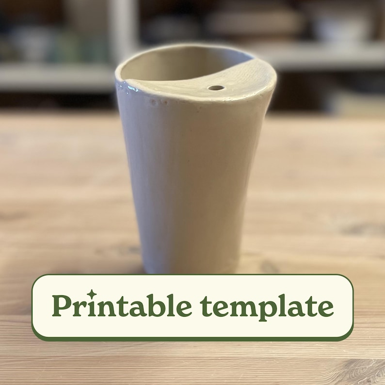 Slab Pottery Travel Mug Template, Printable Ceramic To-go Cup Pattern ...