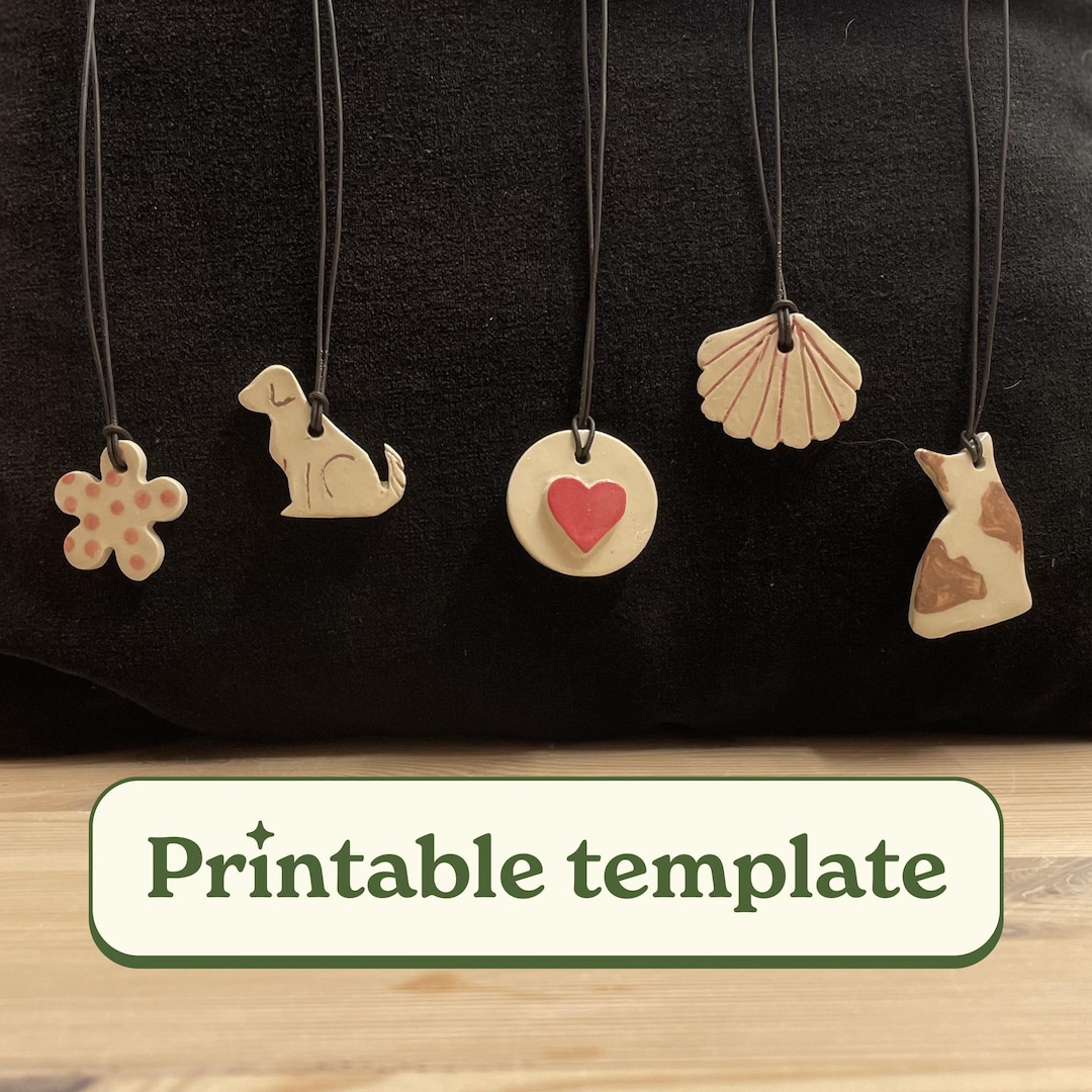 Printable Ceramic Pendant Template Set for Clay Jewelry, DIY Pottery ...