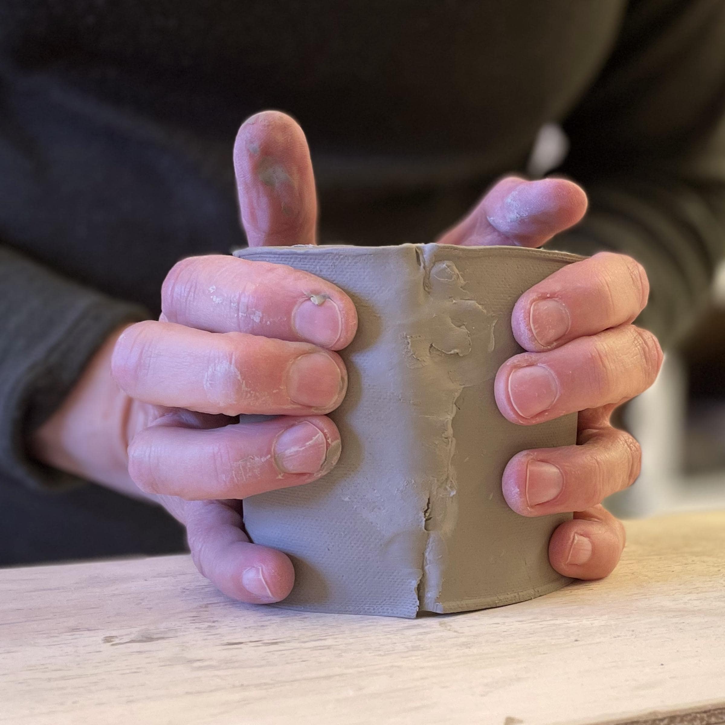 Cylinder Heart Mug Pottery Template, Handbuilt Ceramic Cup Pattern ...