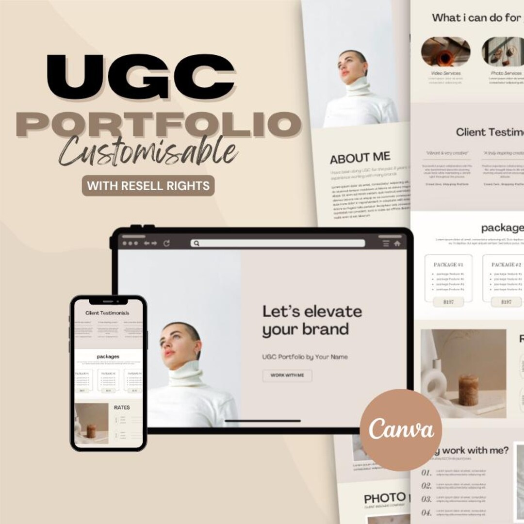 UGC Portfolio Template Canva, Creator Portfolio, Content Creator Kit ...