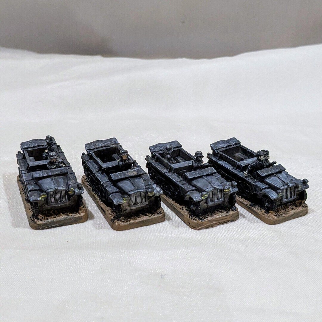15mm Flames of War Sdkfz 10 Halftrack Platoon Genuine German Army 1st ...