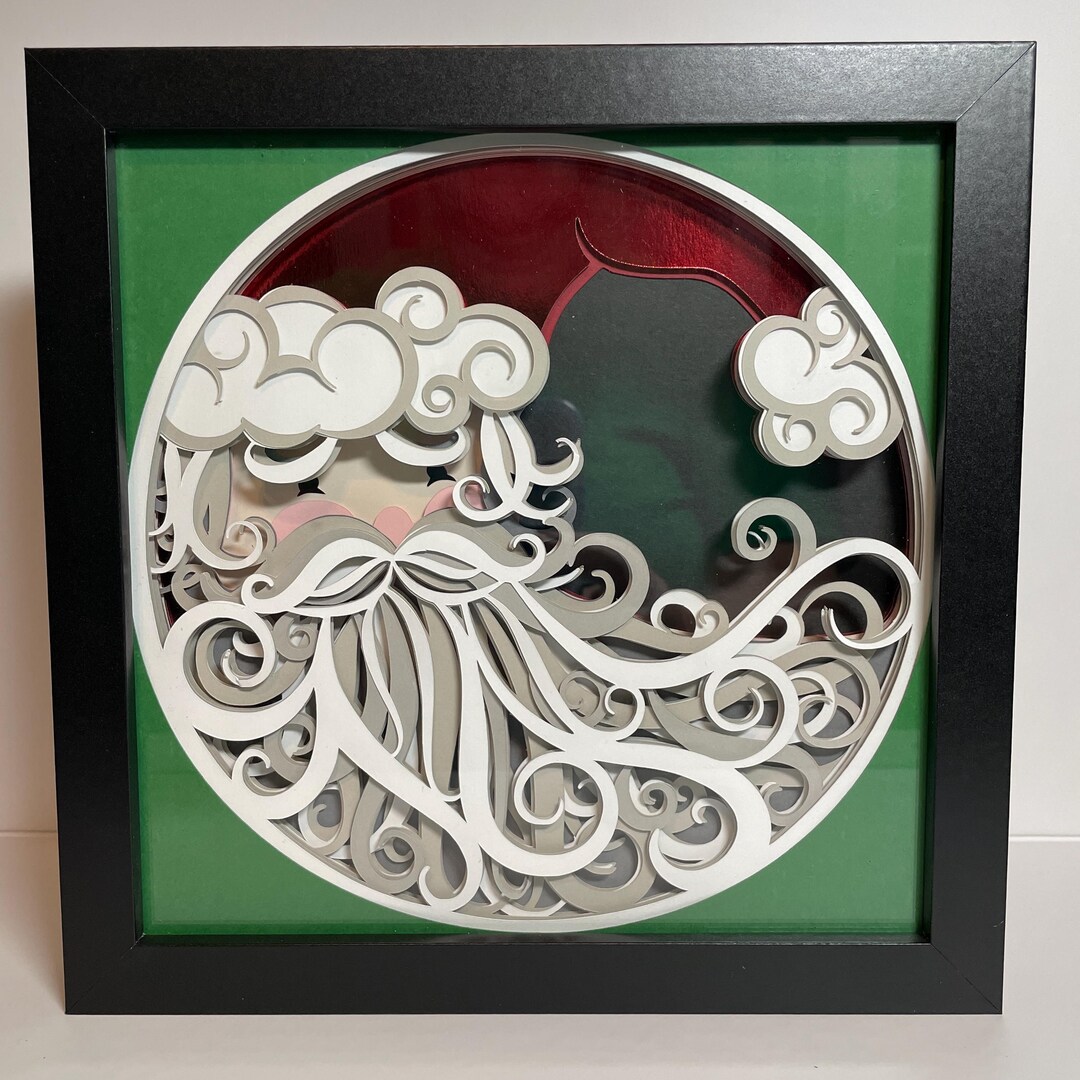 Santa 3D Shadowbox Frame Art - Etsy