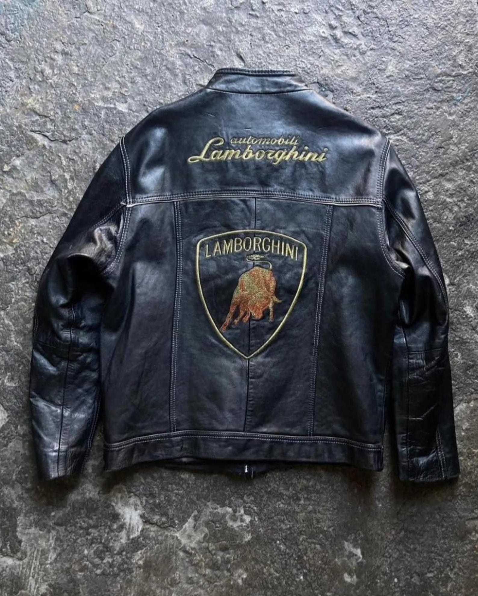 Handmade Lamborghini Biker Racing Leather Jacket, Genuine Cowhide ...