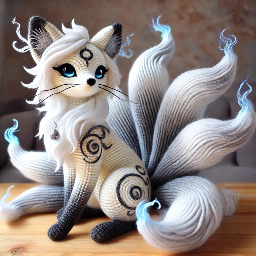 Ethereal Kitsune - Nine-tailed Fox Crochet Pattern | Poseable Amigurumi ...