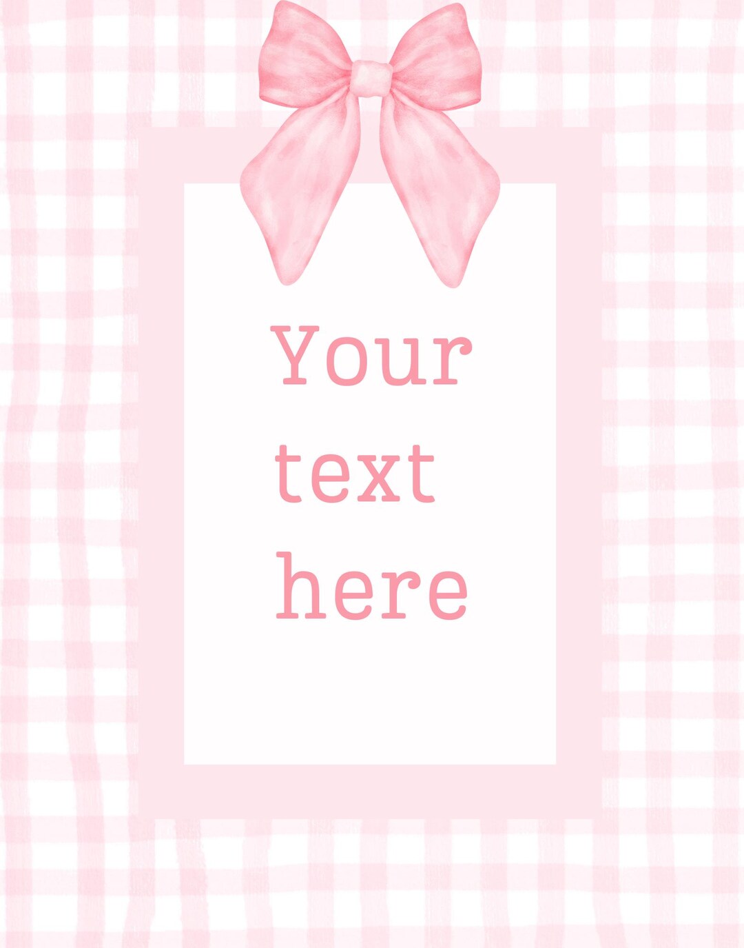Customizable Grandmillennial Bow Poster Template Pink, Personalized ...