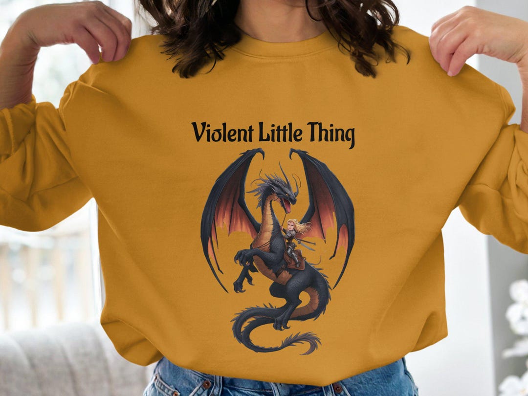 Dragon Graphic Tee, Fantasy Art T-shirt, Fierce Dragon Design, Violent ...