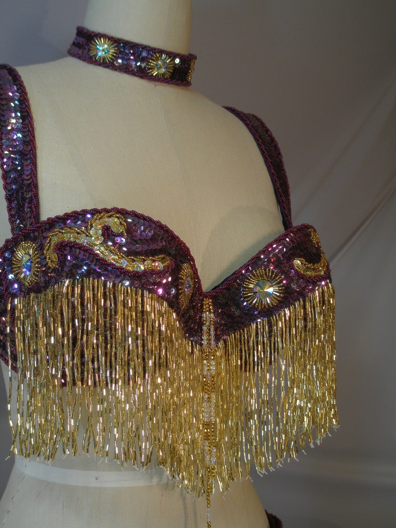 Beaded Belly Dance Costume Sequin Bedlah Lace Belly Dance | Etsy