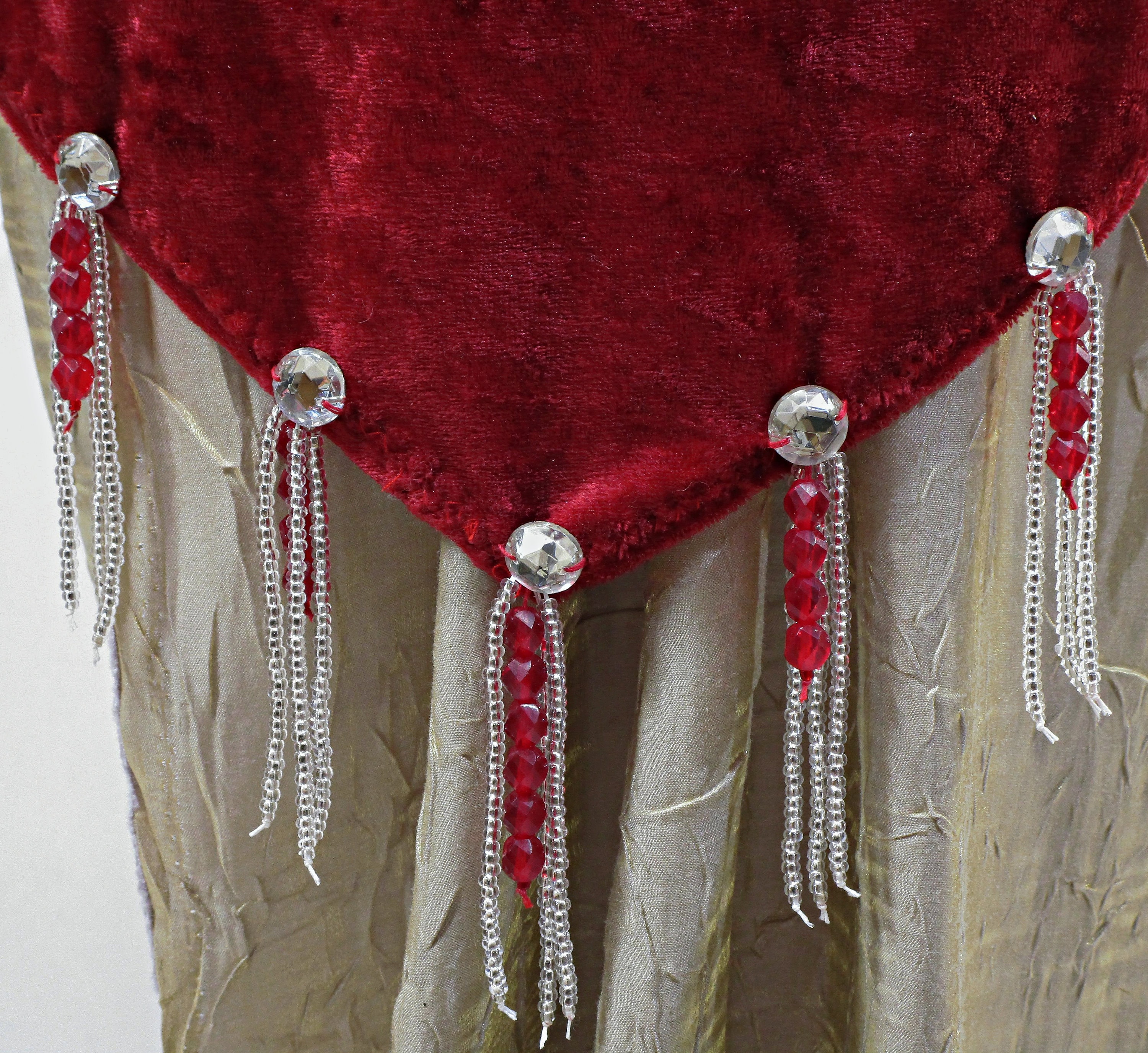 Belly Dance Costume, Red Hip Scarf, Velvet Hip Scarf, Renaissance ...