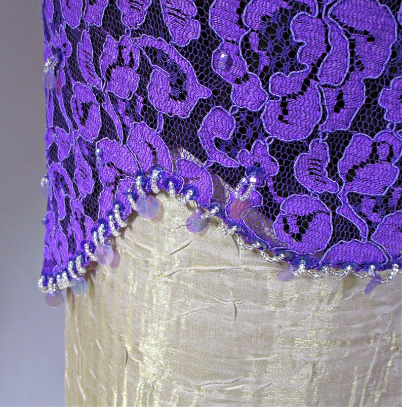 Purple Lace Belly Dance Hip Scarf With Hand Sewn Sequins - Etsy