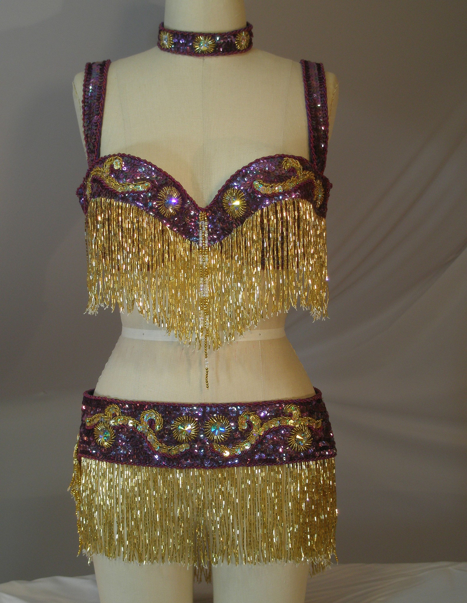 Beaded Belly Dance Costume Sequin Bedlah Lace Belly Dance | Etsy
