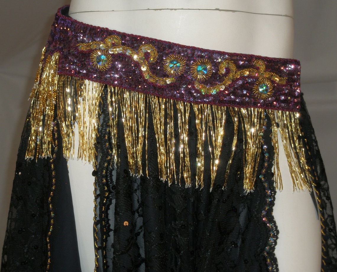 Beaded Belly Dance Costume Sequin Bedlah Lace Belly Dance | Etsy
